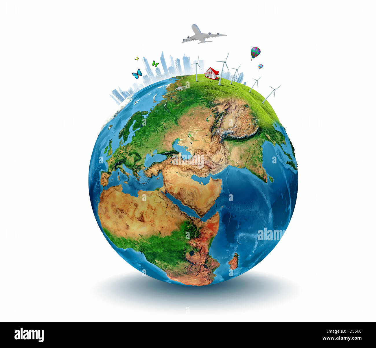 Conceptual image of planet Earth. Ecology concept. Elements of this ...