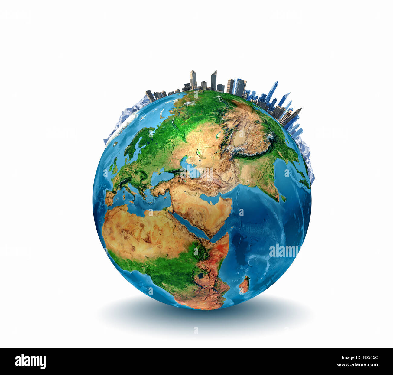 Conceptual image of planet Earth. Ecology concept. Elements of this ...