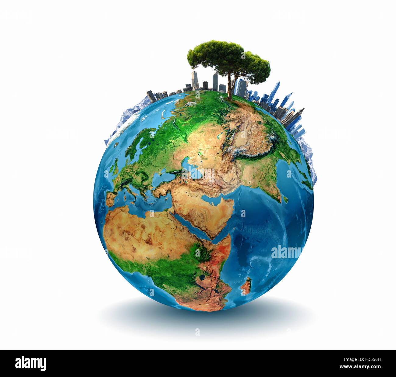 Conceptual image of planet Earth. Ecology concept. Elements of this ...