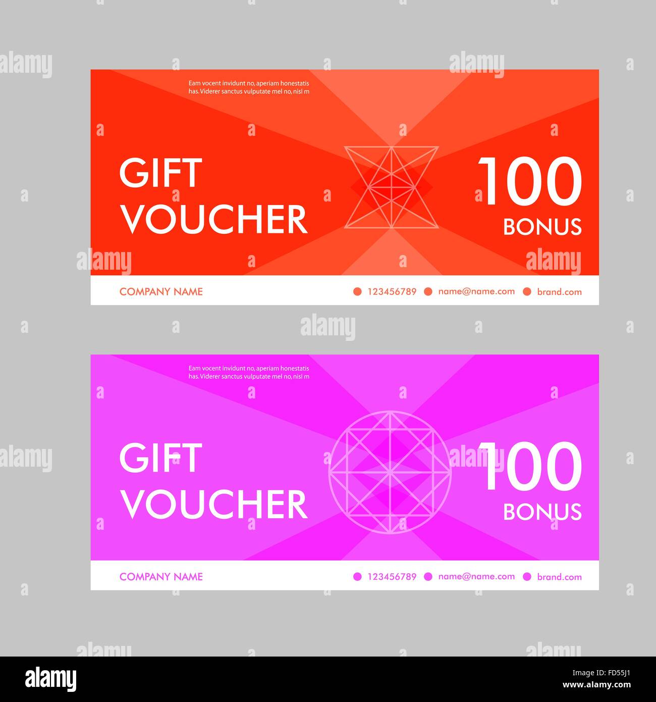 Template gift voucher with abstract pattern. Design for certificates ...