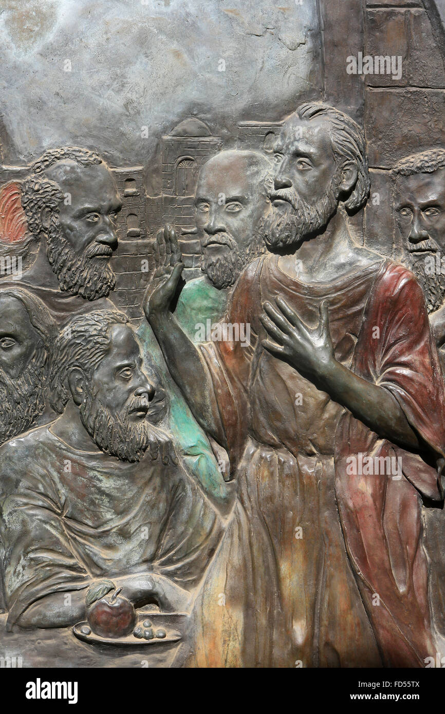 The Denial of Saint Peter. Church of Saint Peter in Gallicantu Stock ...