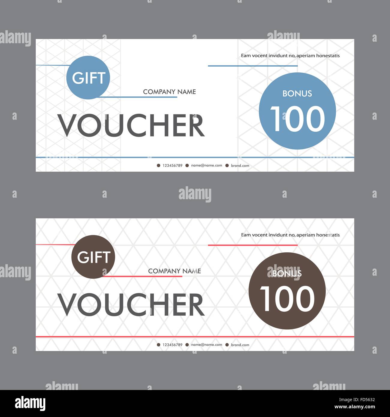 Vector template design gift voucher with abstract pattern Stock Vector ...