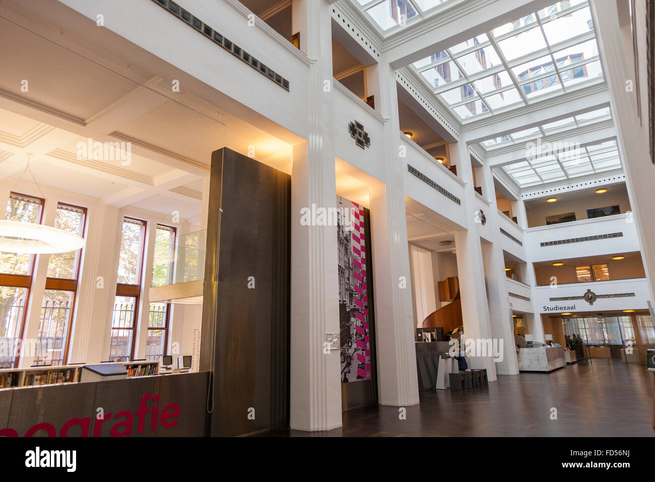Inside public reception atrium Amsterdam City Archives Archive building ...