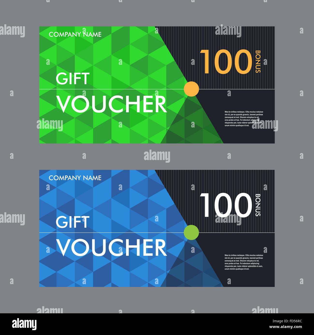 Template gift voucher with the background of the triangular elements ...