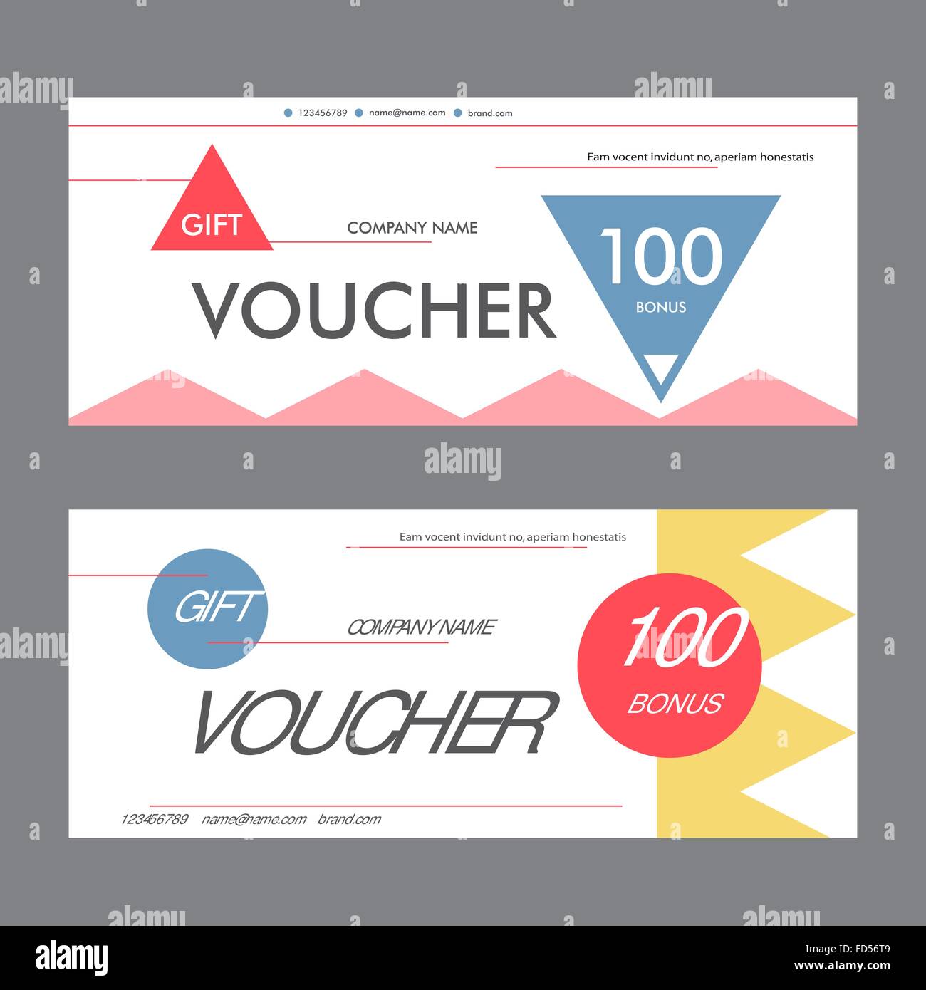 Vector illustration. Template design of the voucher in a modern ...