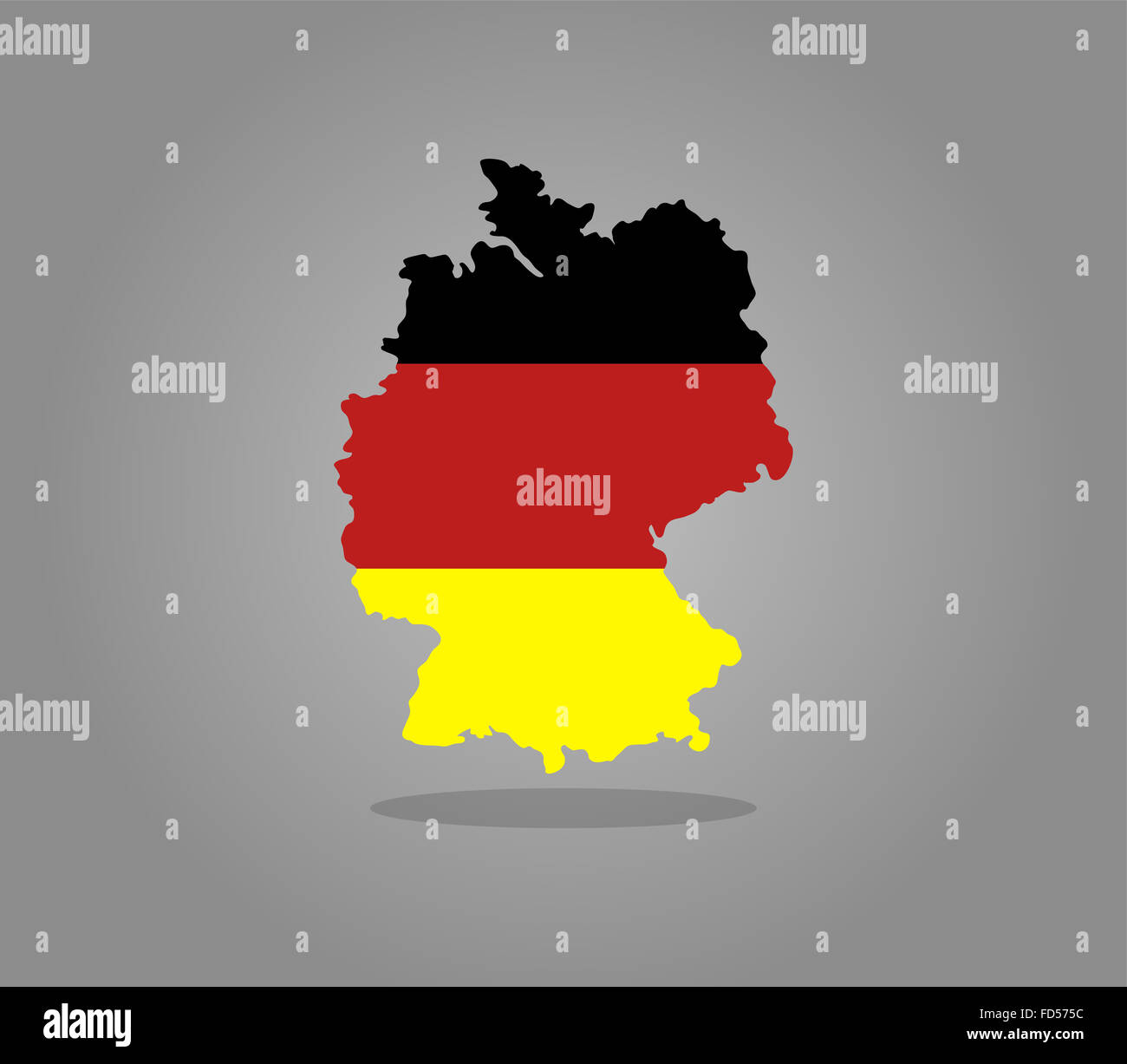 Germany map in flat design Stock Photo - Alamy