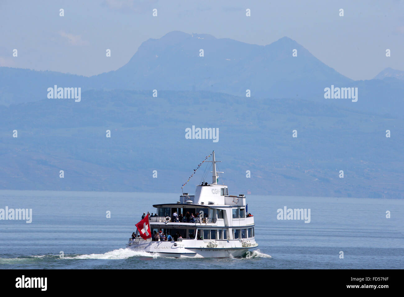 Yvoire. Geneva lake. Lake ferry Stock Photo - Alamy