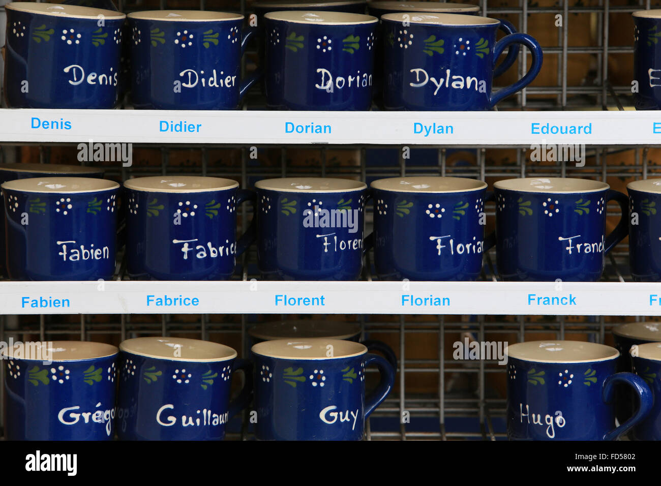 Cups with male names Stock Photo - Alamy