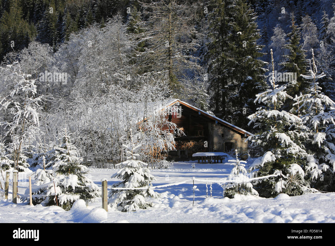 Chalet in the Alps Stock Photo - Alamy