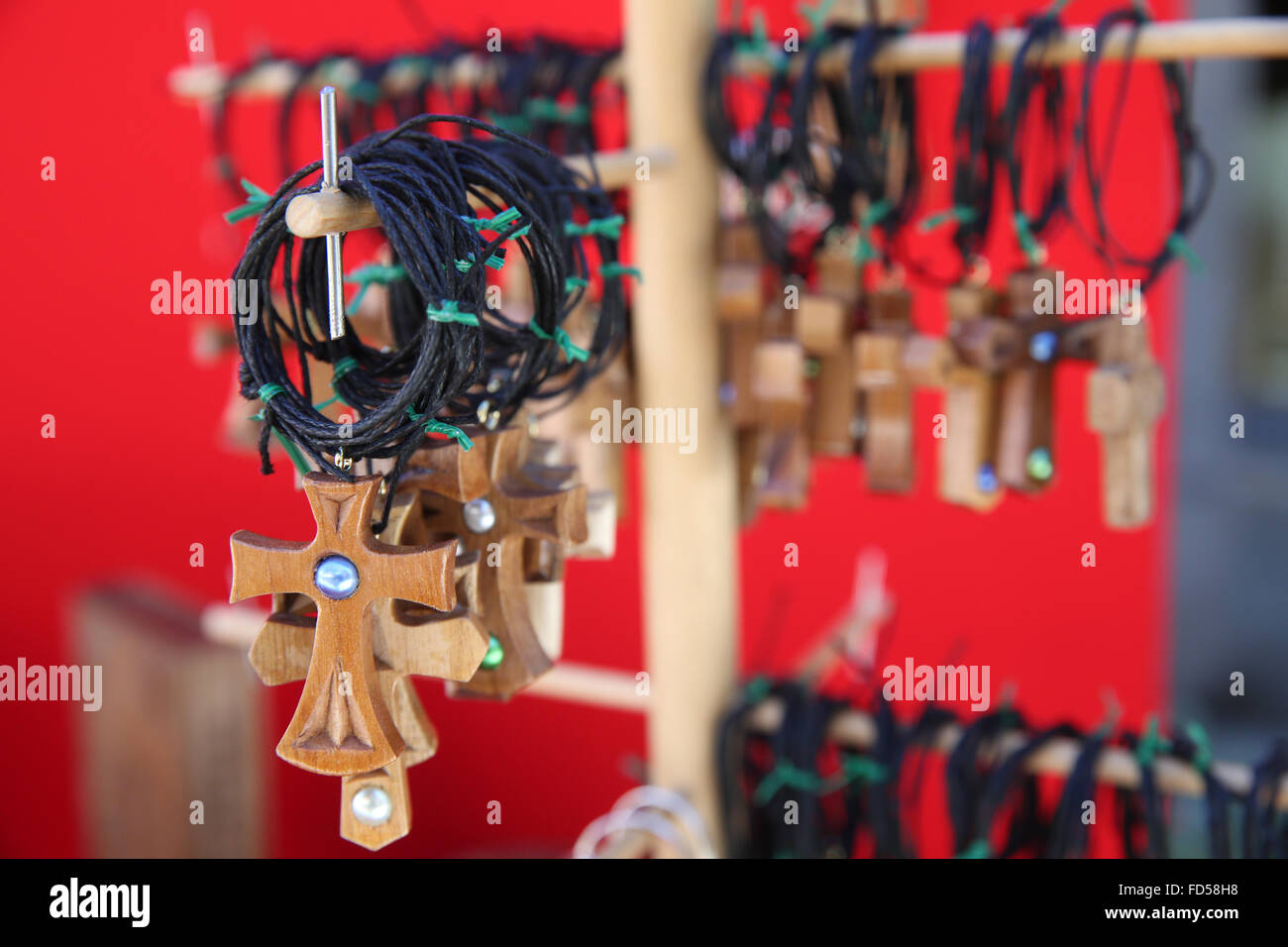 Handicraft. Catholic cross Stock Photo - Alamy