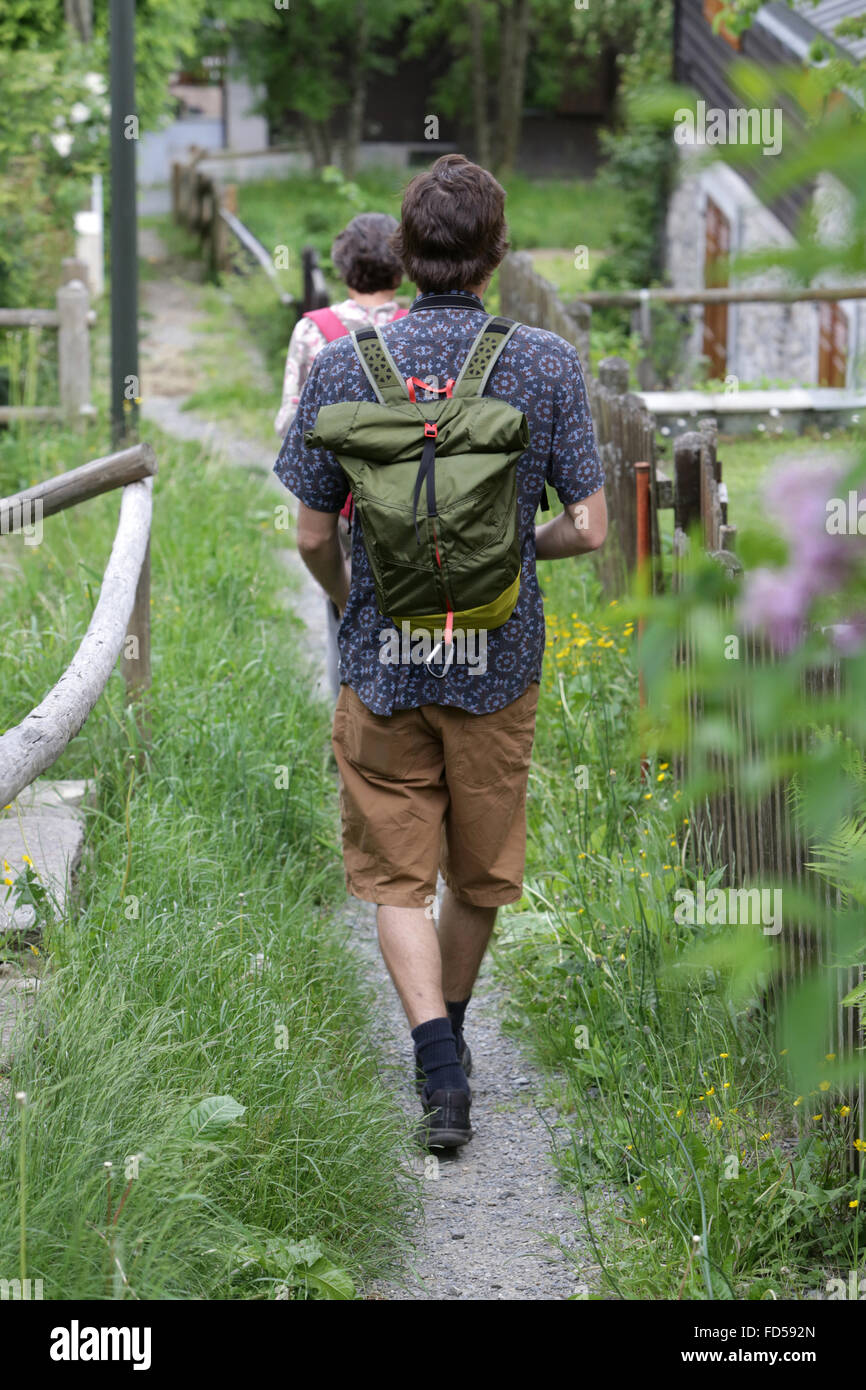 Man on a path Stock Photo - Alamy