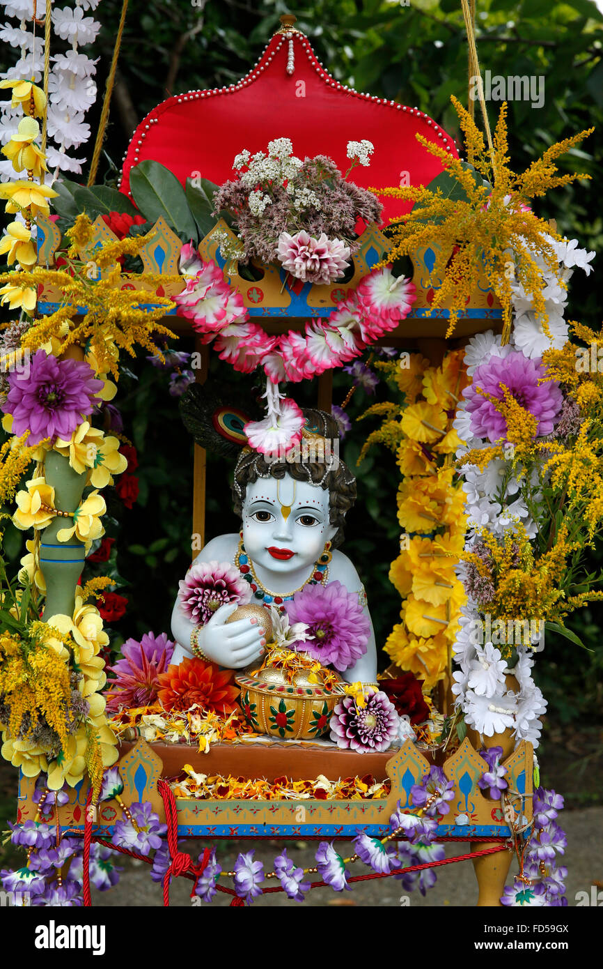 Janmashtami (Krishna's birthday) festival at the ISKCON Paris temple ...
