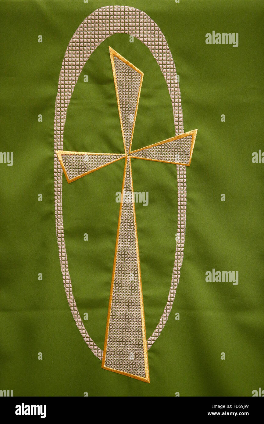 Catholic church embroidery Stock Photo - Alamy