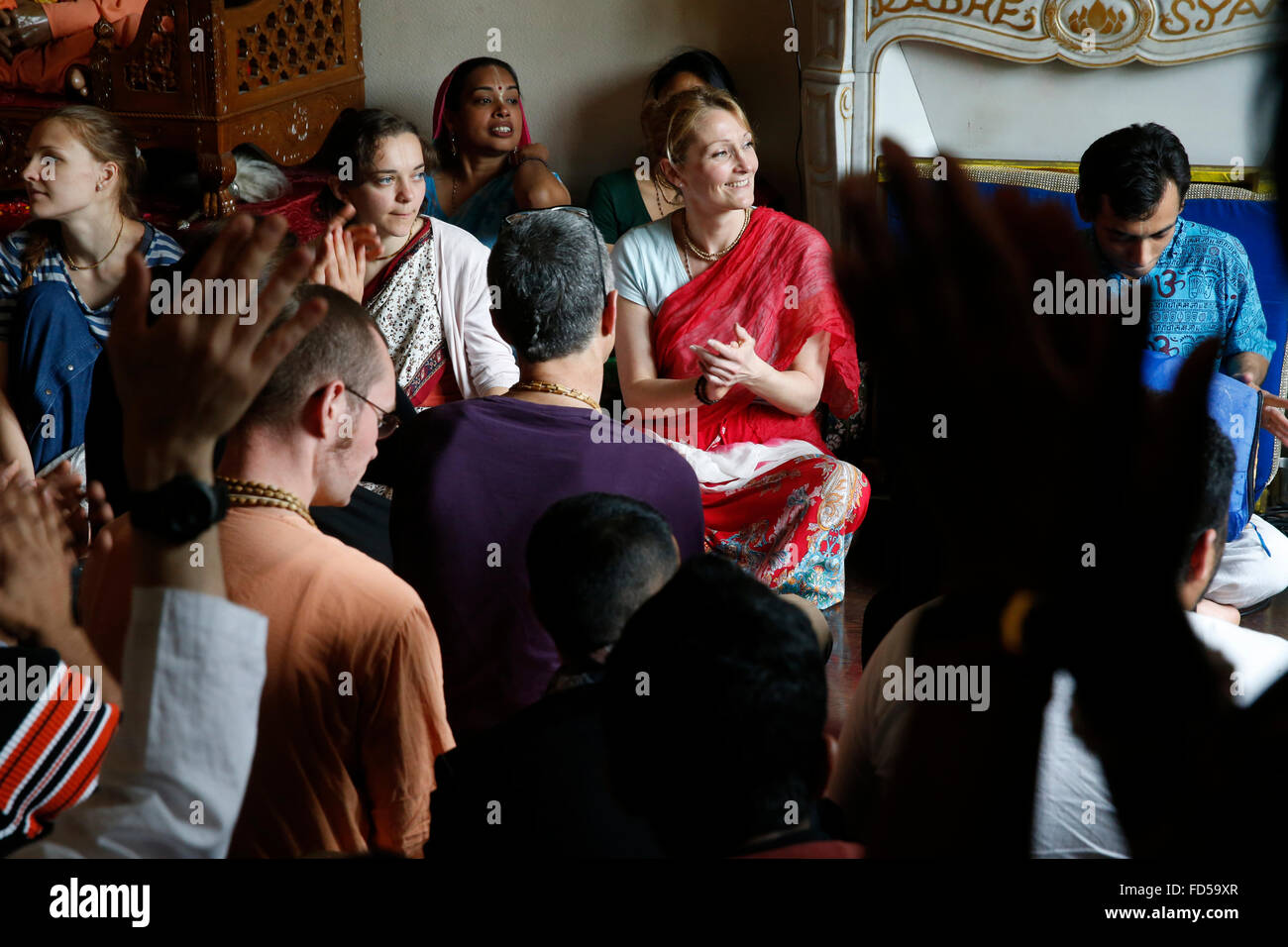 Kirtan singing at ISKCON France Stock Photo - Alamy