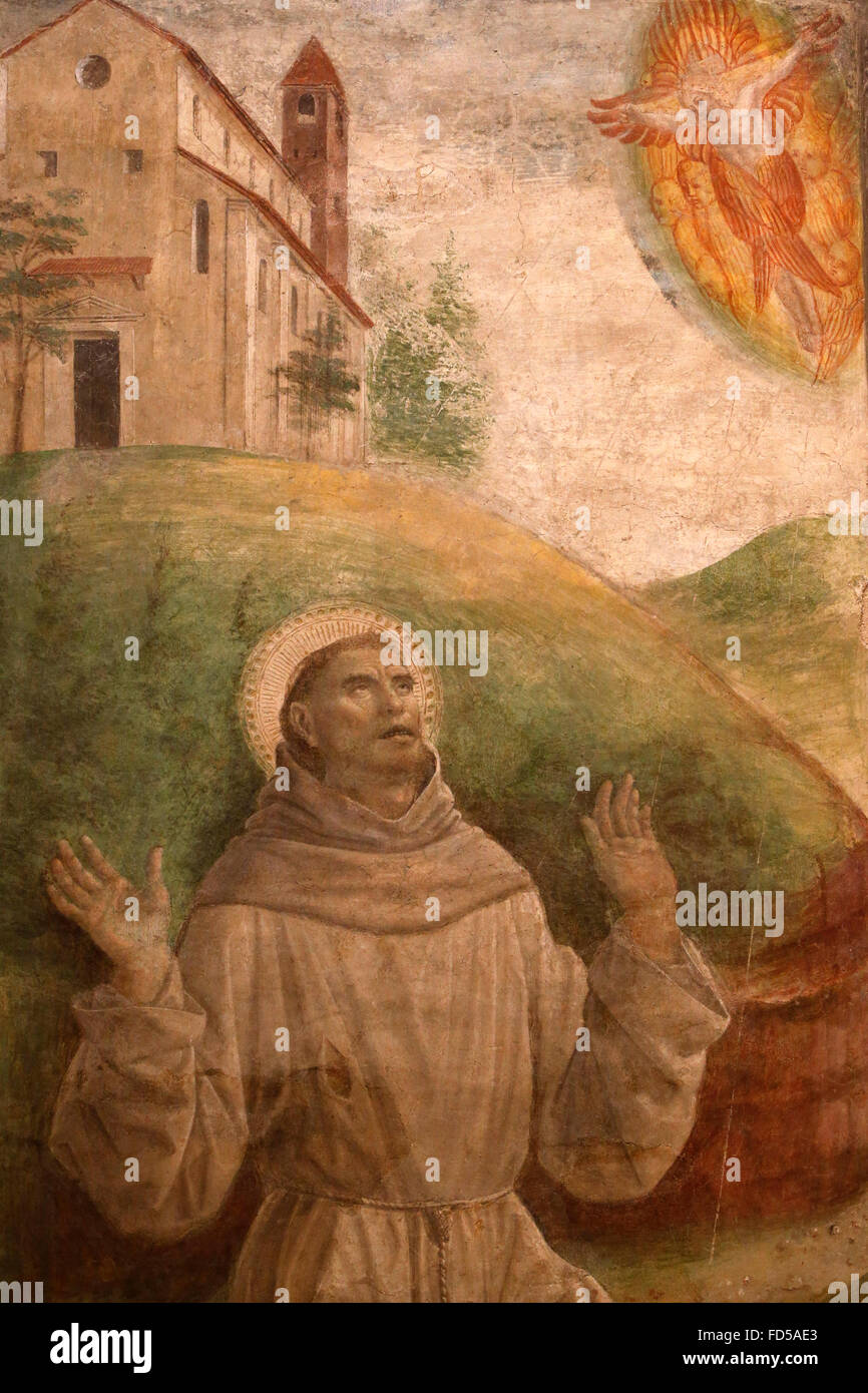 Sforza castle museum, Milan. Saint Francis receiving stigma. Vincenzo ...
