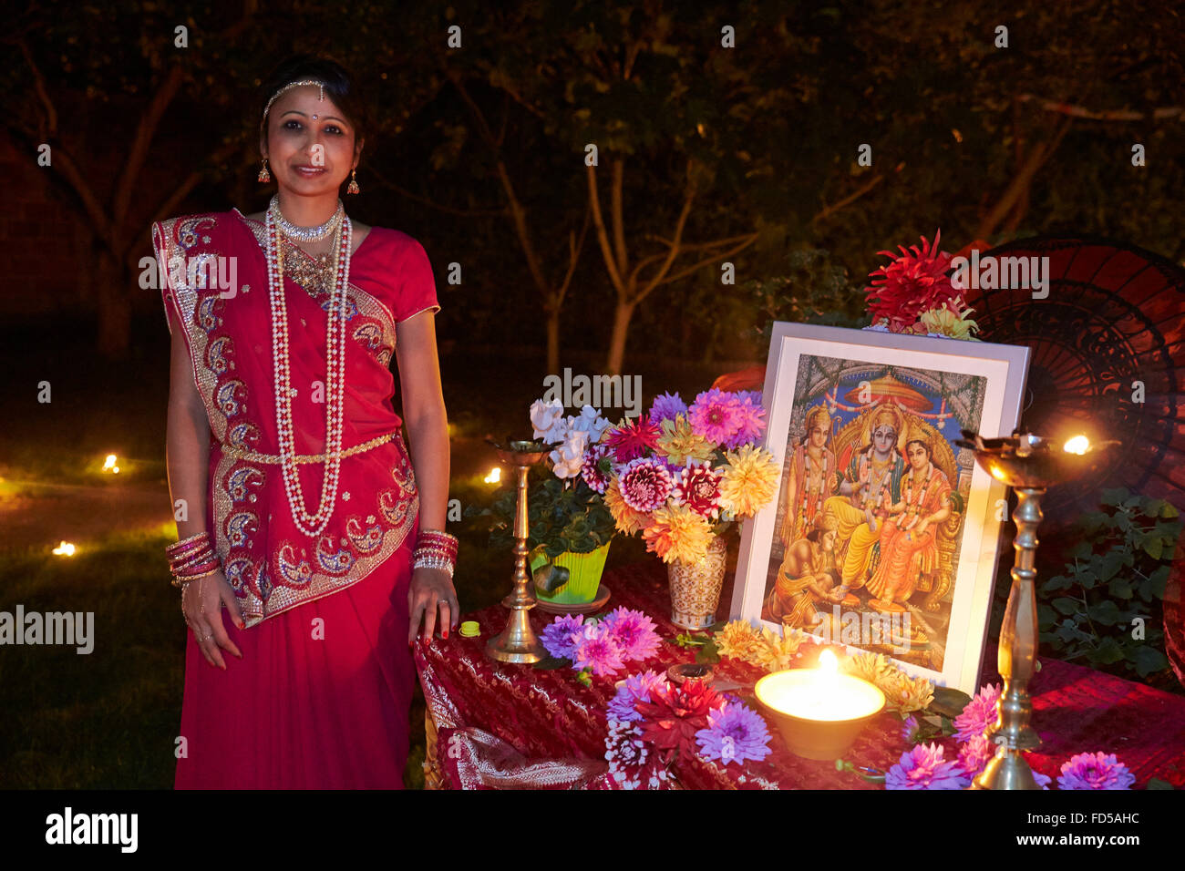 Diwali festival at the Sarcelles ISKCON temple Stock Photo - Alamy