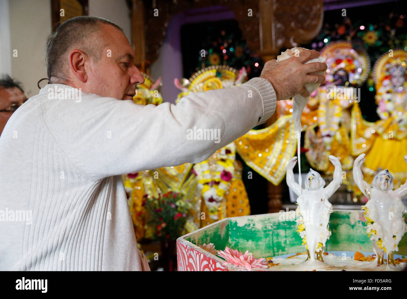 Gaura Purnima celebration at ISKCON Paris. Abhisheka, also called ...