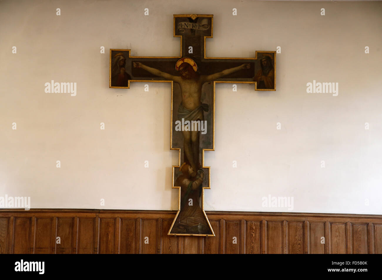 Saint Sulpice catholic seminary church, Issy-les-Moulineaux. Crucifix ...