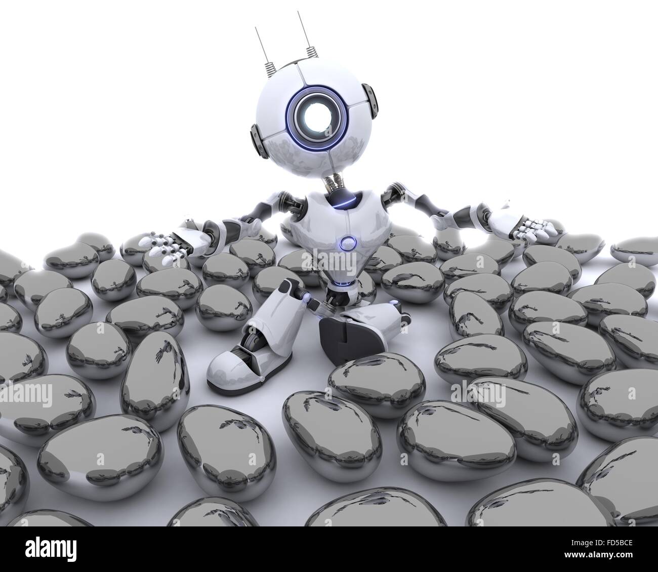 3D render of a Robot in an Easter Egg Stock Photo - Alamy