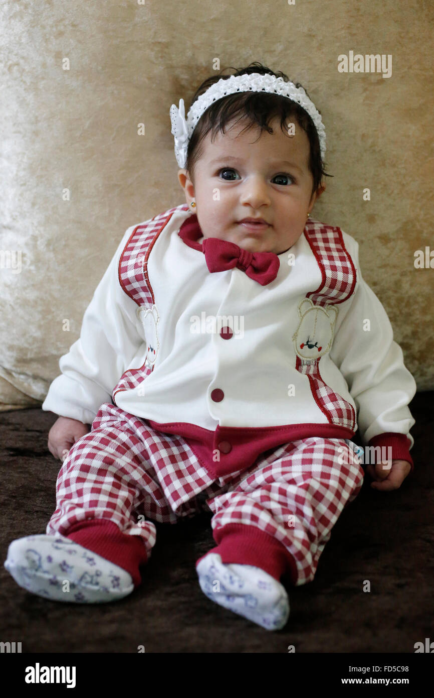 Palestinian baby girl at home in Tulkarem, West Bank Stock Photo - Alamy