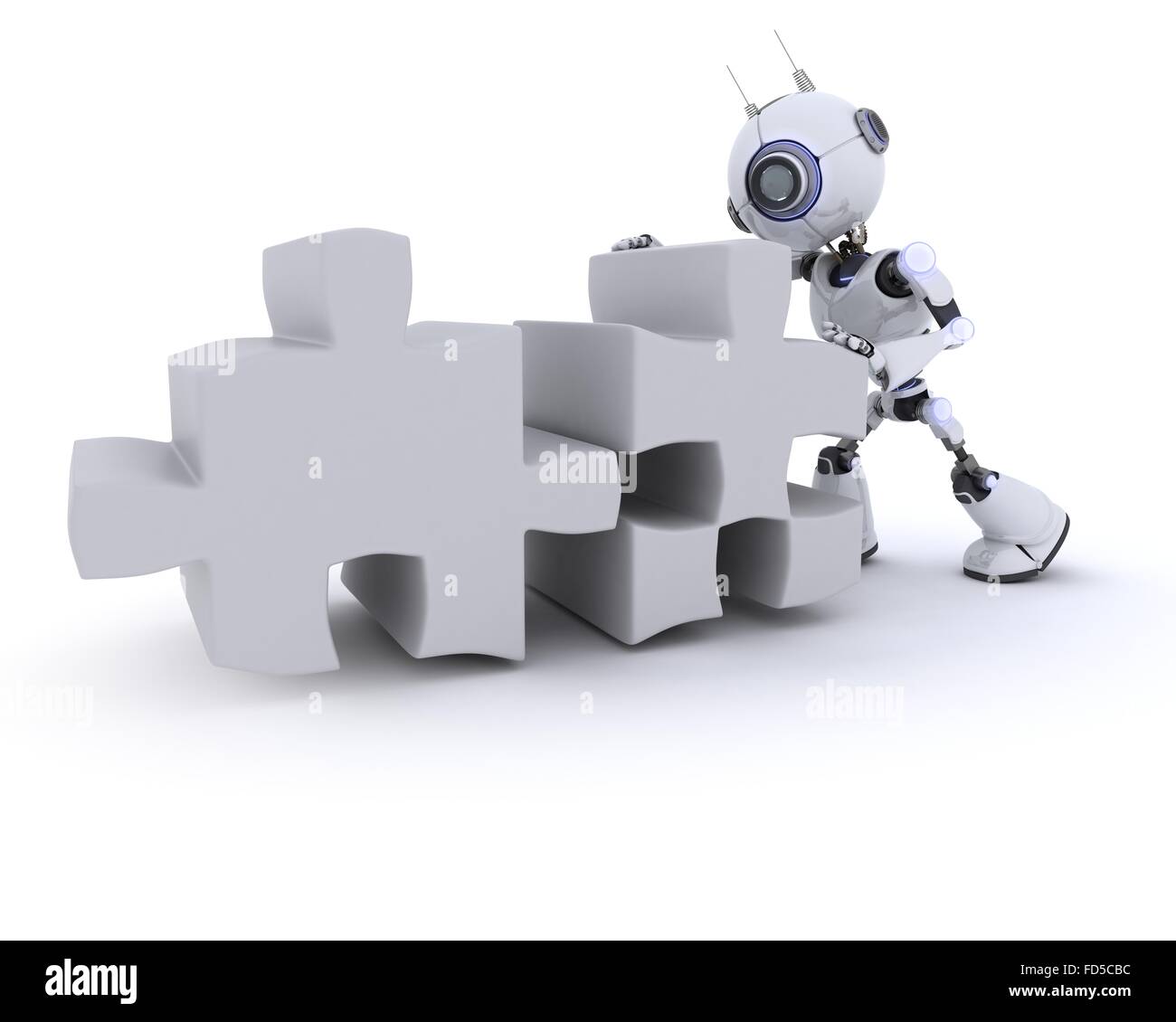 3D Render of an Robot with Jigsaw puzzle Stock Photo - Alamy