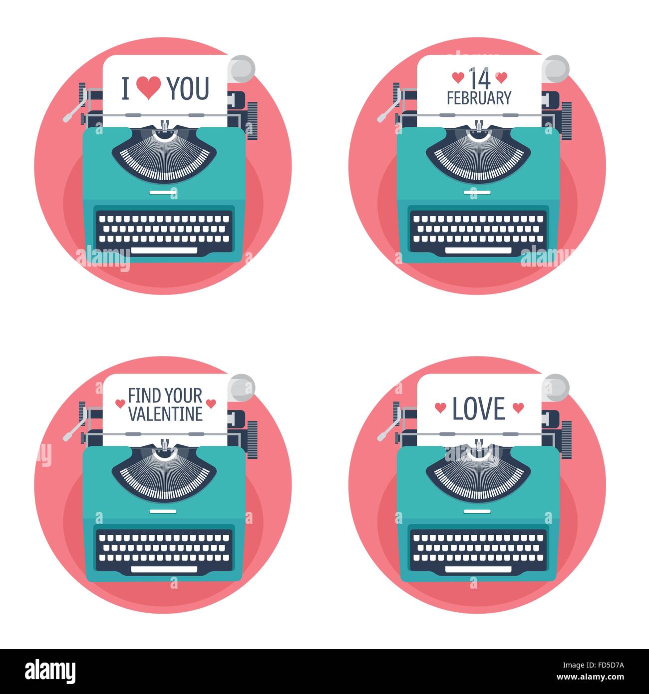 Heart typewriter Cut Out Stock Images & Pictures - Alamy