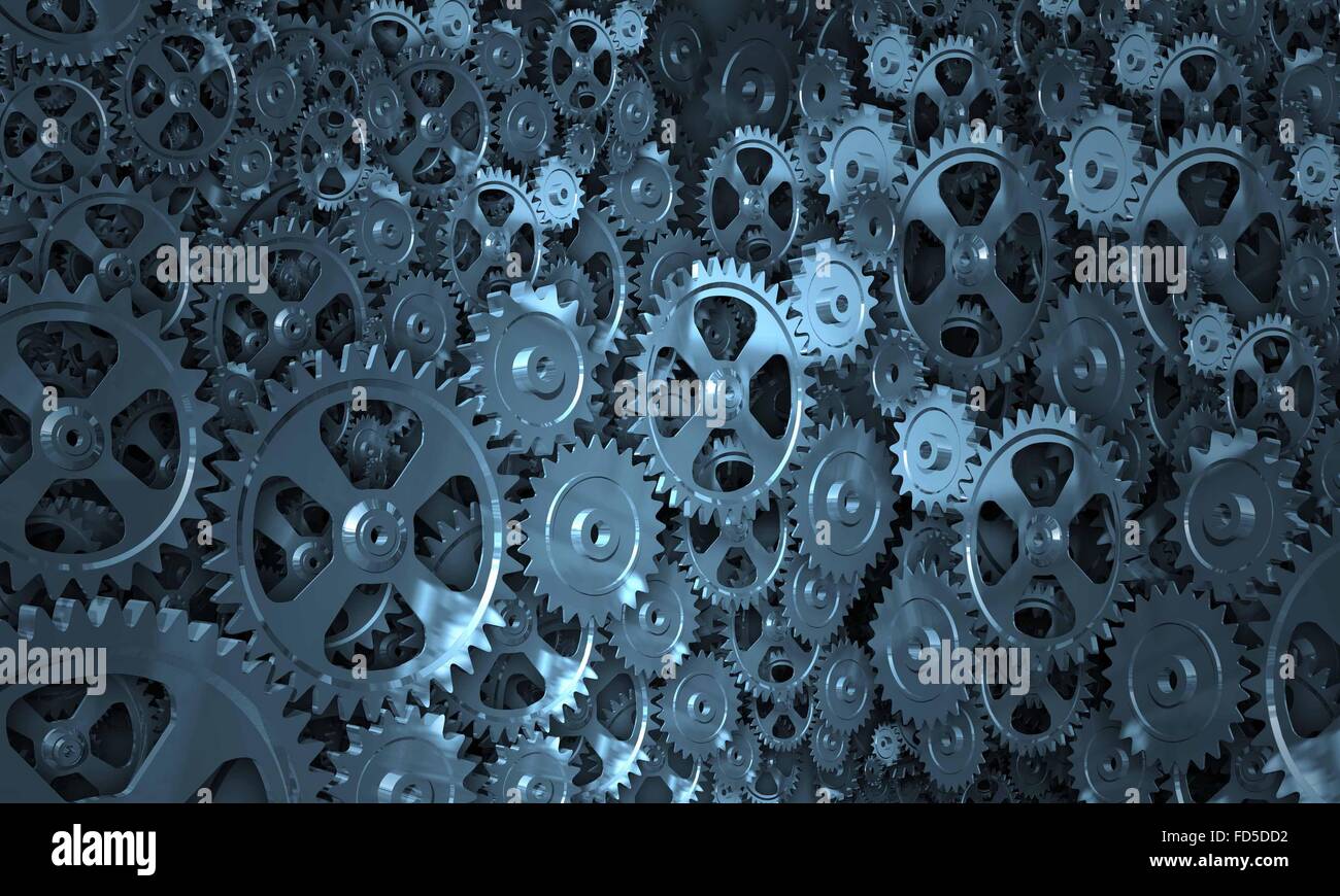 Gears metal cogwheels factory hi-res stock photography and images - Alamy
