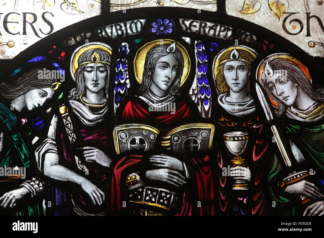 Stained glass window designed by J. Gordon Guthrie. Seraph Stock Photo ...