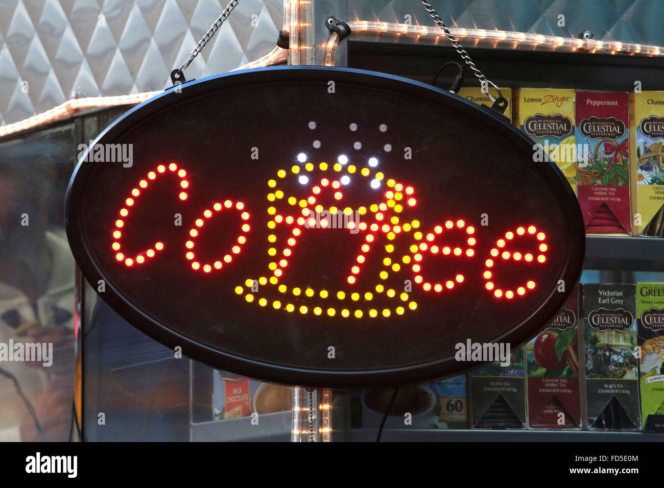 Coffee sign in New York City Stock Photo - Alamy
