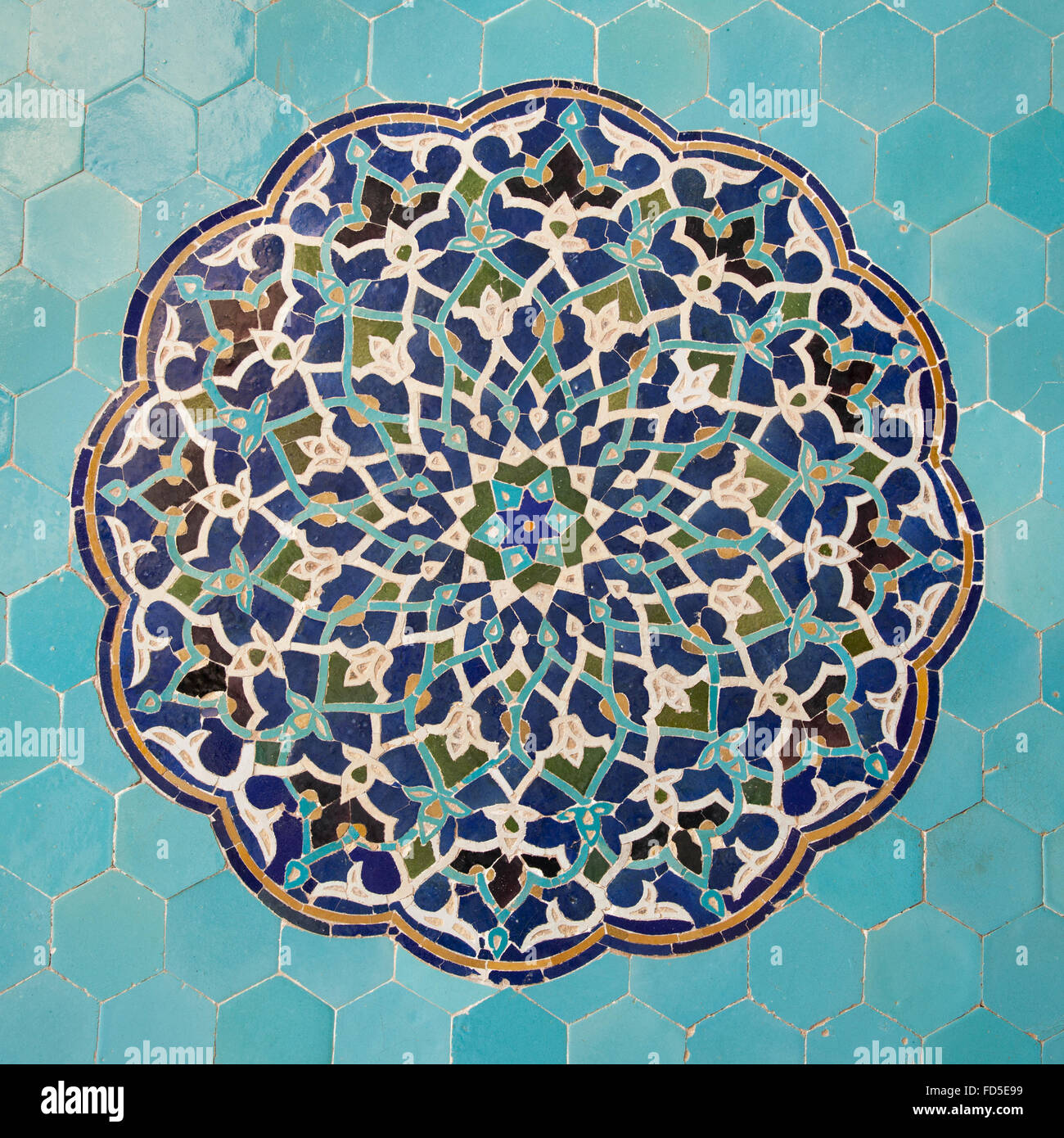 mosque tile panels, Yazd, Iran Stock Photo - Alamy