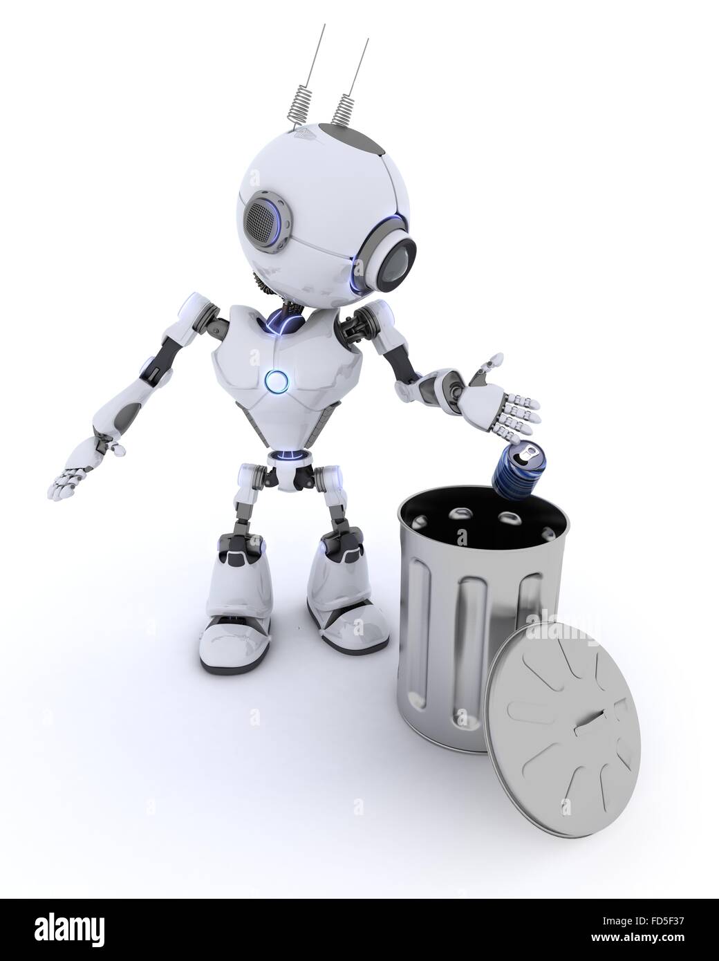 3D Render of a Robot recycling waste Stock Photo - Alamy
