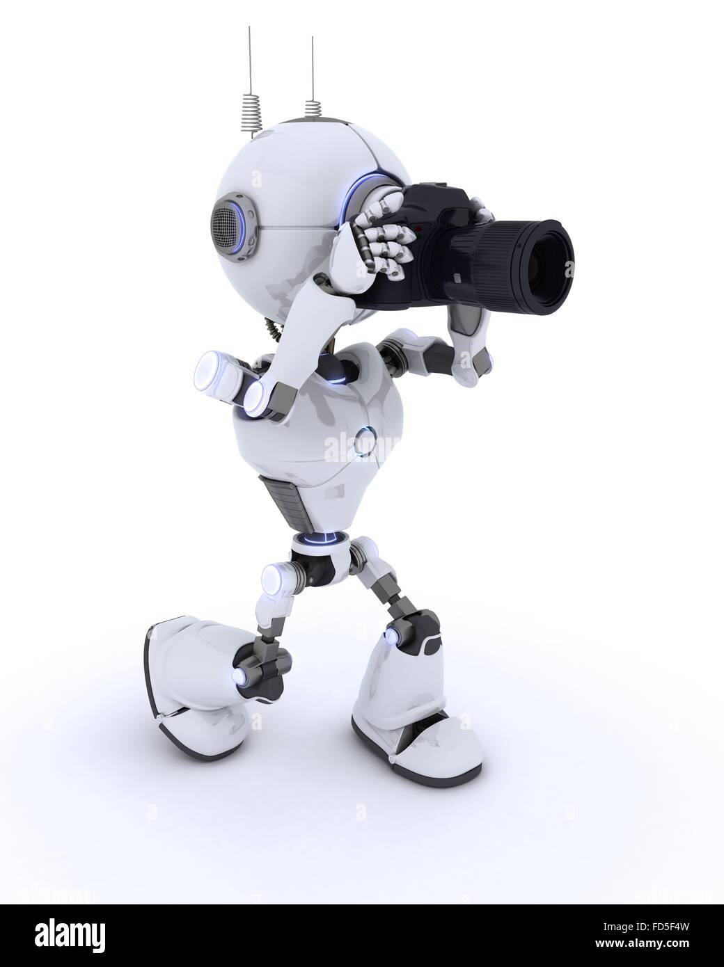 3D Render of a Robot with SLR Camera Stock Photo - Alamy