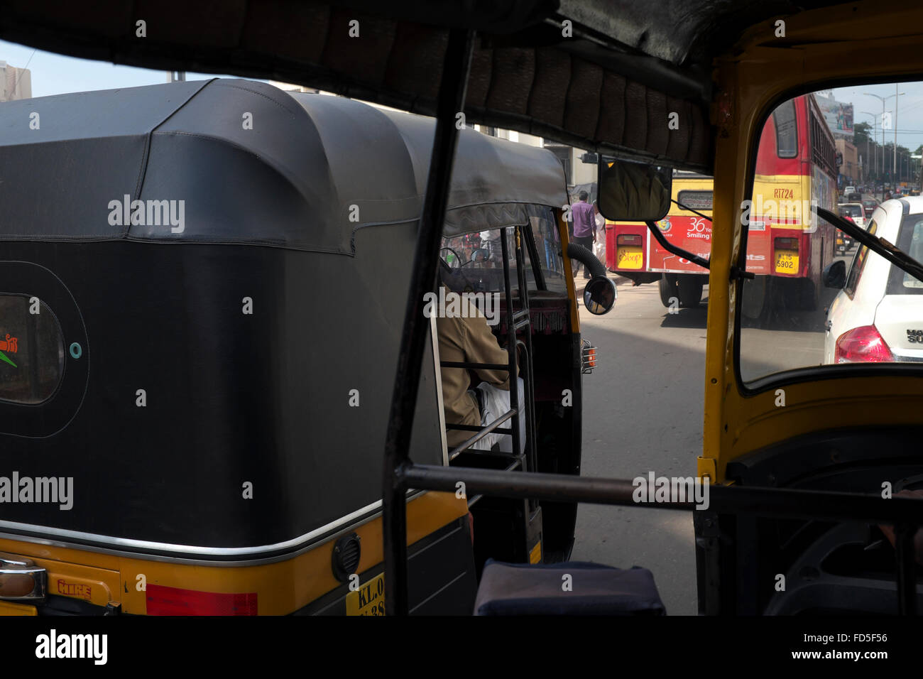 In an auto rickshaw in Thiruvananthapuram, (Trivandrum) Kerala, India ...