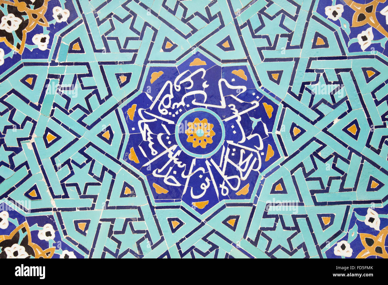 mosque tile panels, Yazd, Iran Stock Photo - Alamy