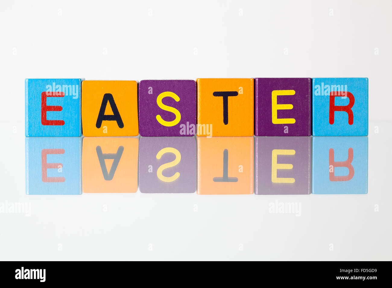 Easter - an inscription from children's wooden blocks Stock Photo - Alamy