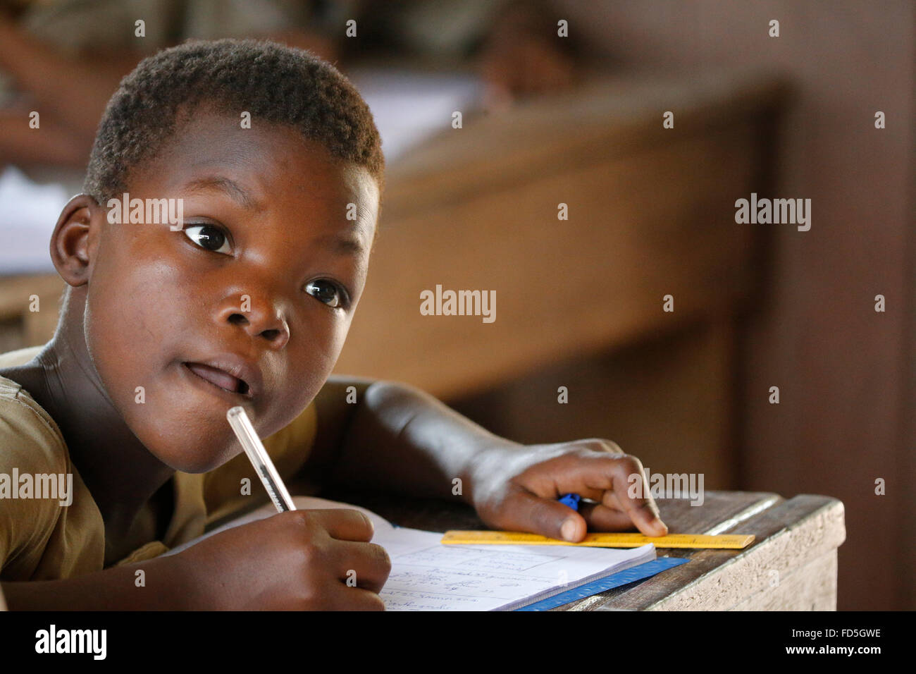 African primary school. Schoolboy Stock Photo - Alamy