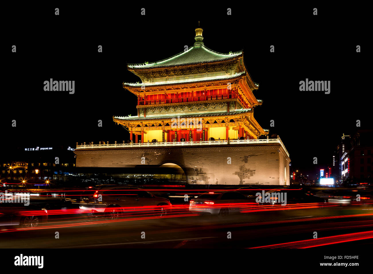 Xian view night city china hi-res stock photography and images - Alamy