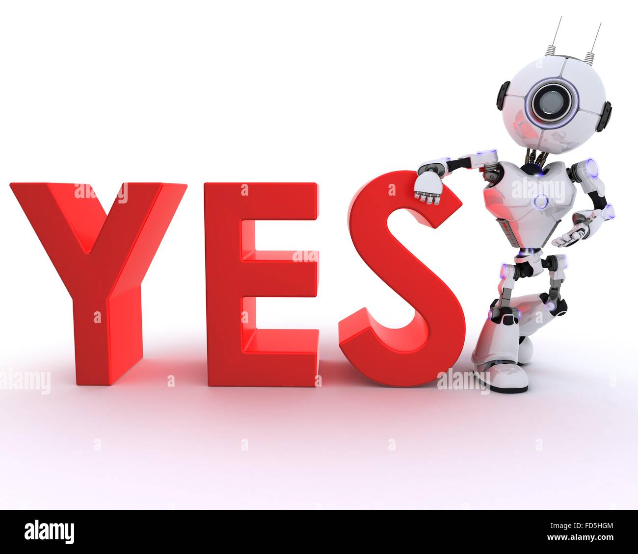 3D Render of a Robot with say sign Stock Photo - Alamy