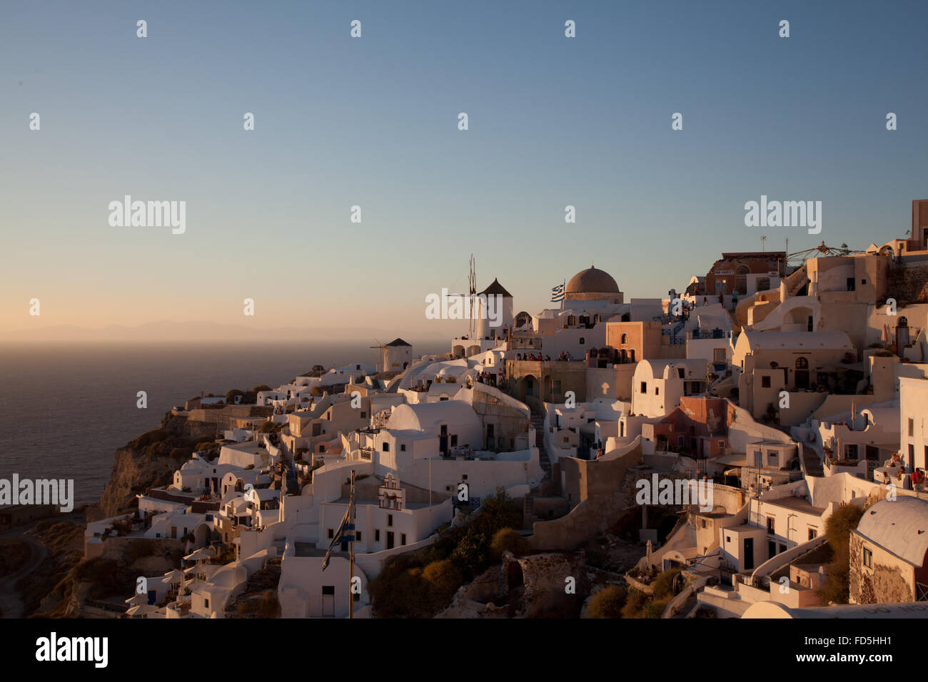 Famous sunset view from Oia, Santorini, Greece Stock Photo - Alamy