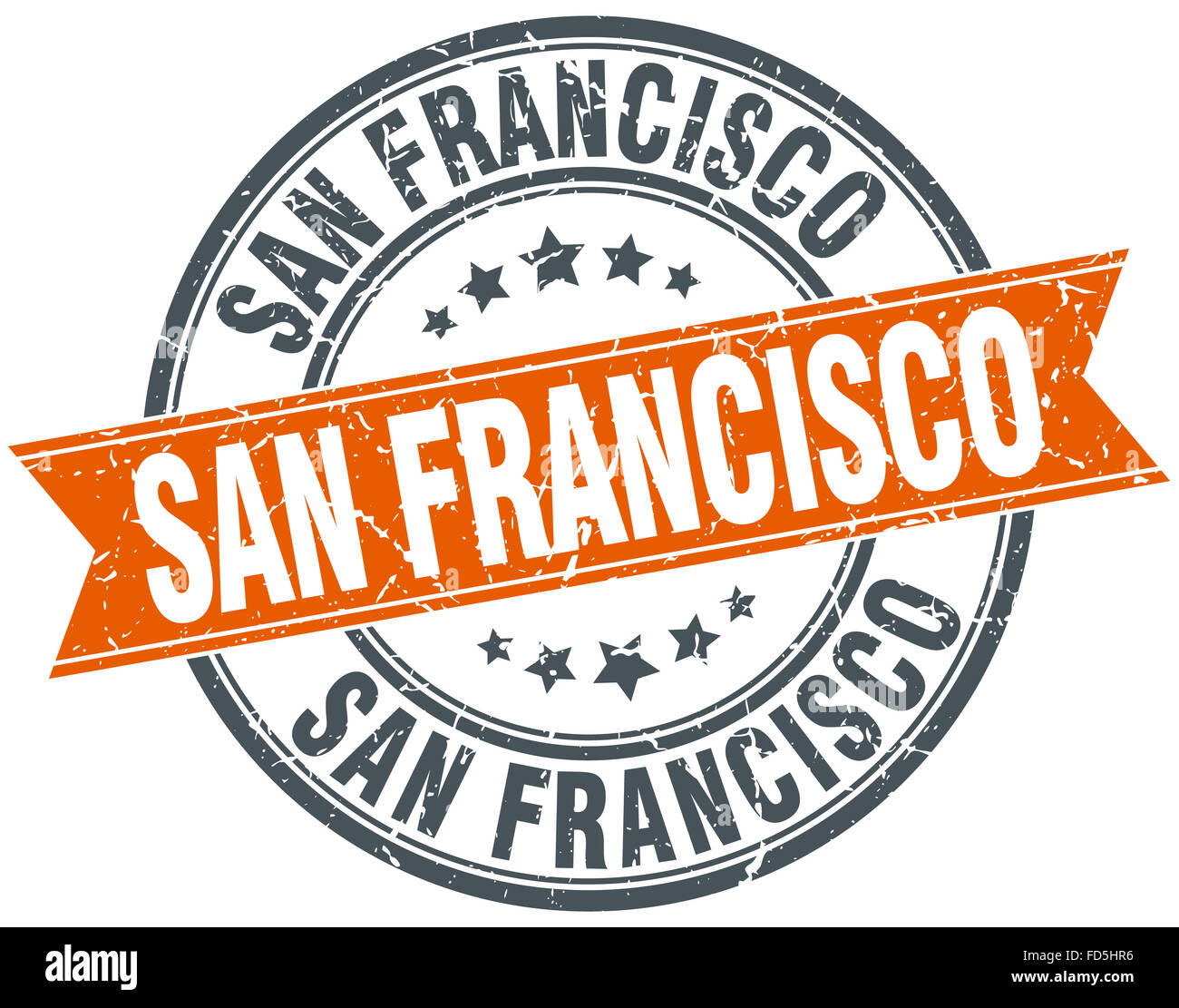San Francisco red round grunge vintage ribbon stamp Stock Photo - Alamy