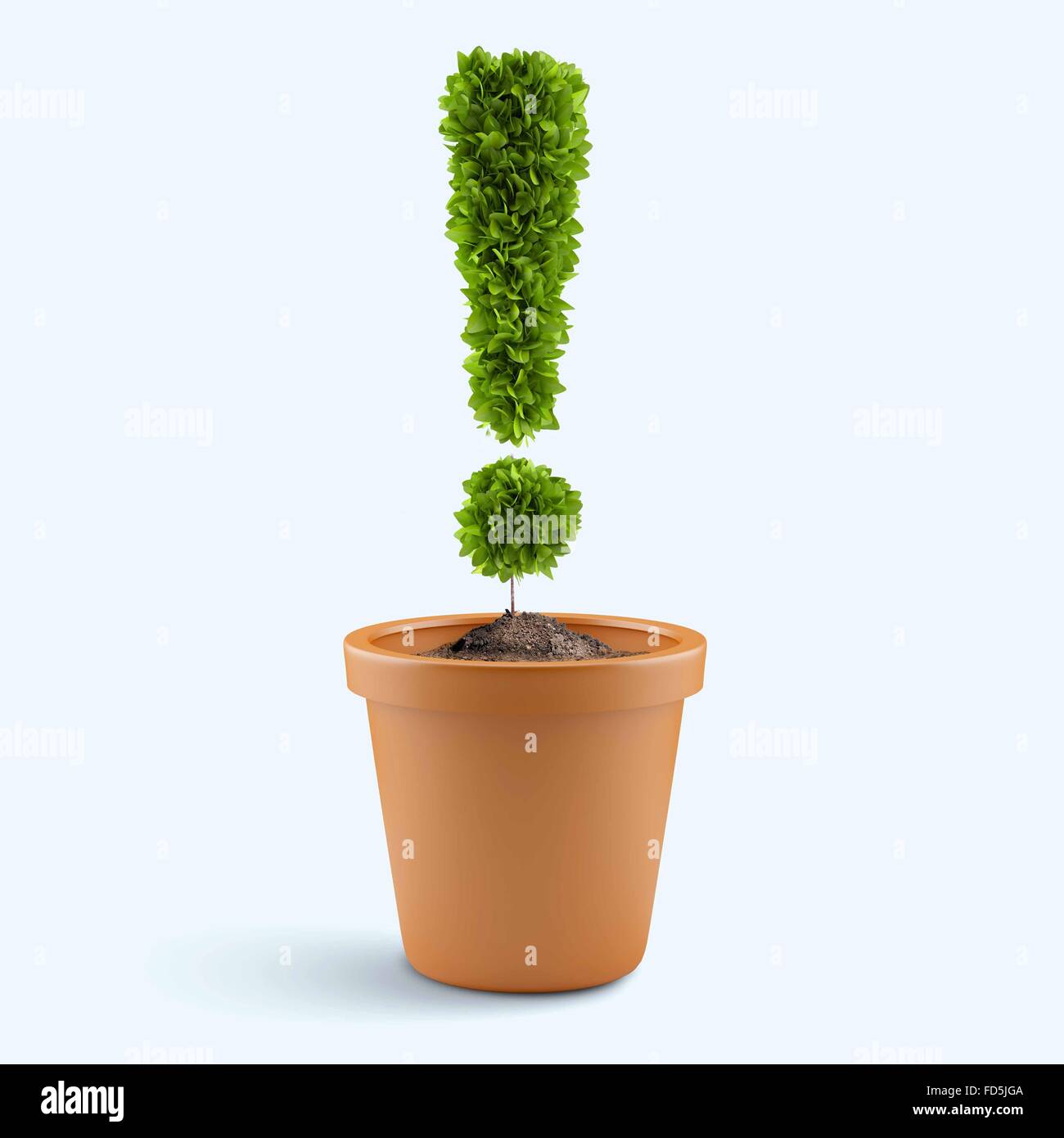 Image of pot plant shaped like exclamation sign Stock Photo - Alamy