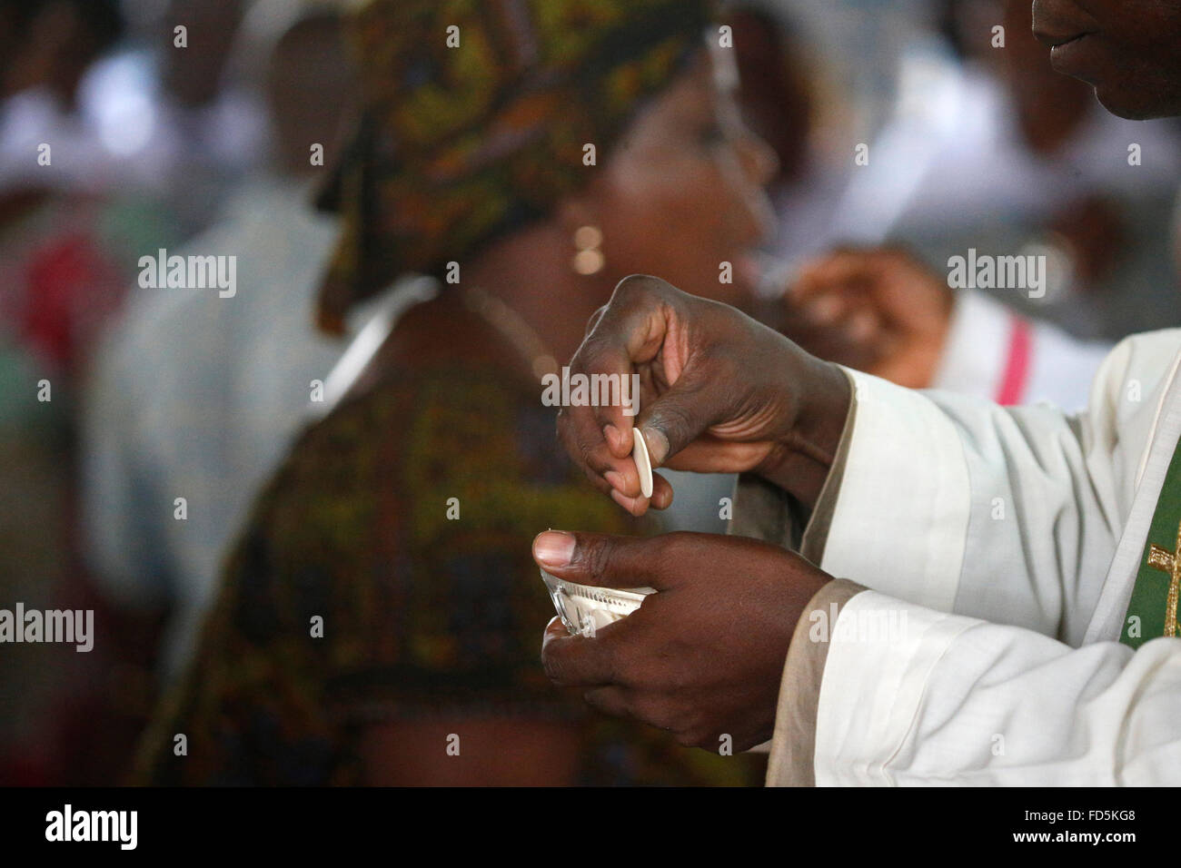 Sunday morning mass. The Holy Communion Stock Photo - Alamy