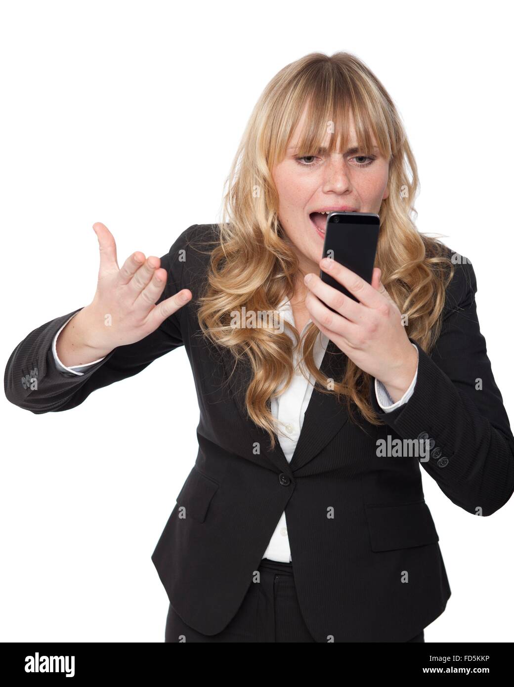 Woman scream anger black and white hi-res stock photography and images ...