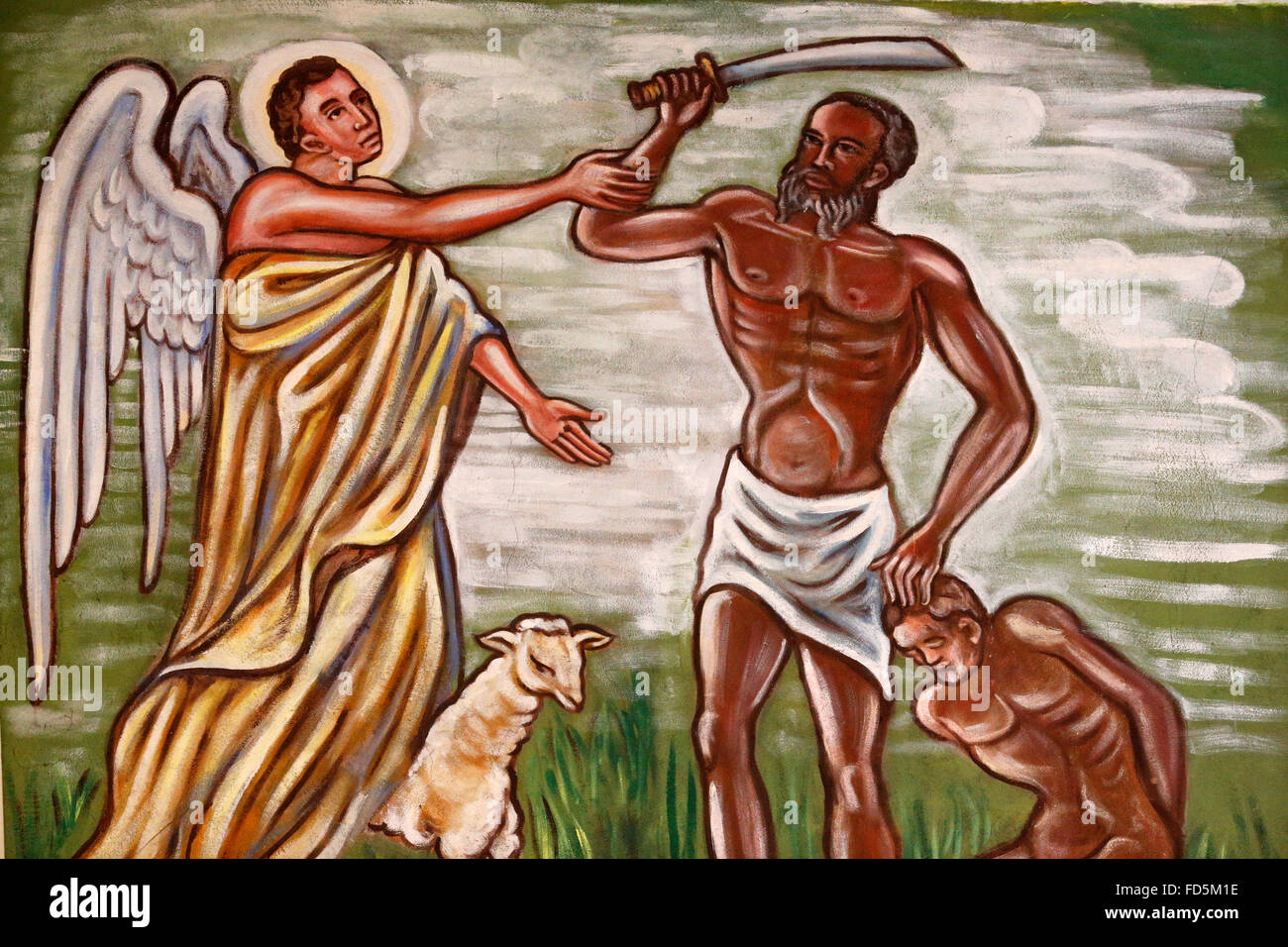 Painting. The sacrifice of Abraham Stock Photo - Alamy