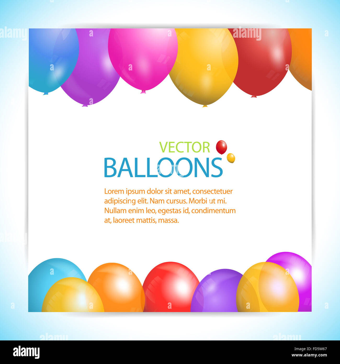 Balloon Vector Panel Background with Sample Text Stock Photo - Alamy