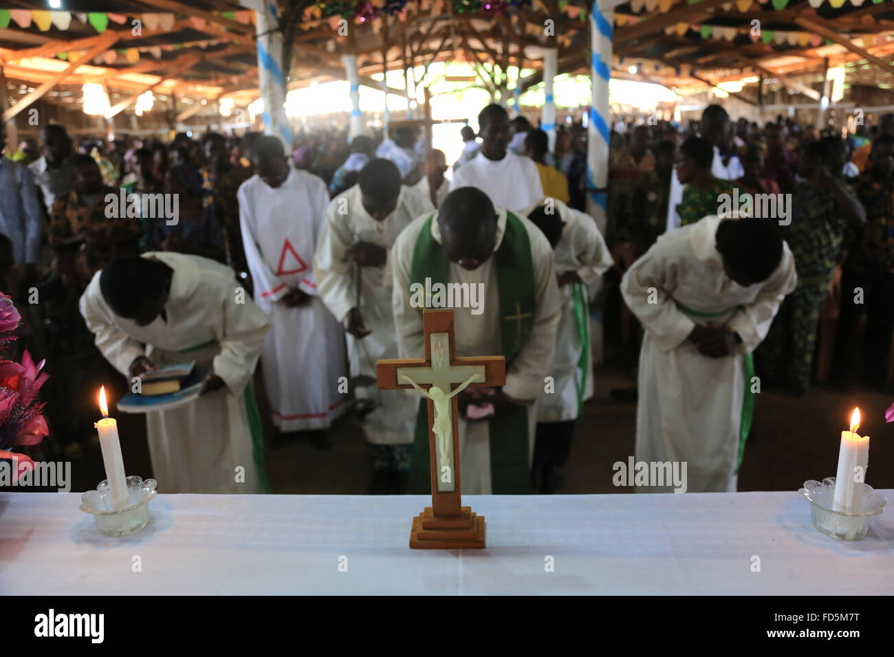 Sunday morning mass. Catholic parish Stock Photo - Alamy