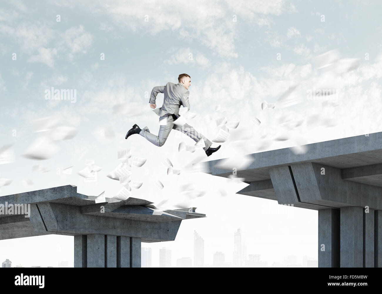 Jumping over crack hi-res stock photography and images - Alamy