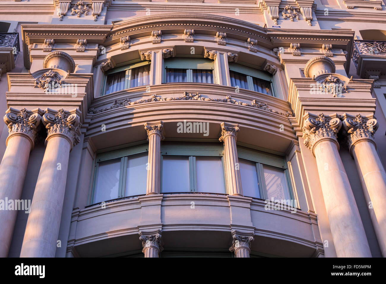 Old building detail at morning in Barcelona, Catalonia.Spain Stock ...