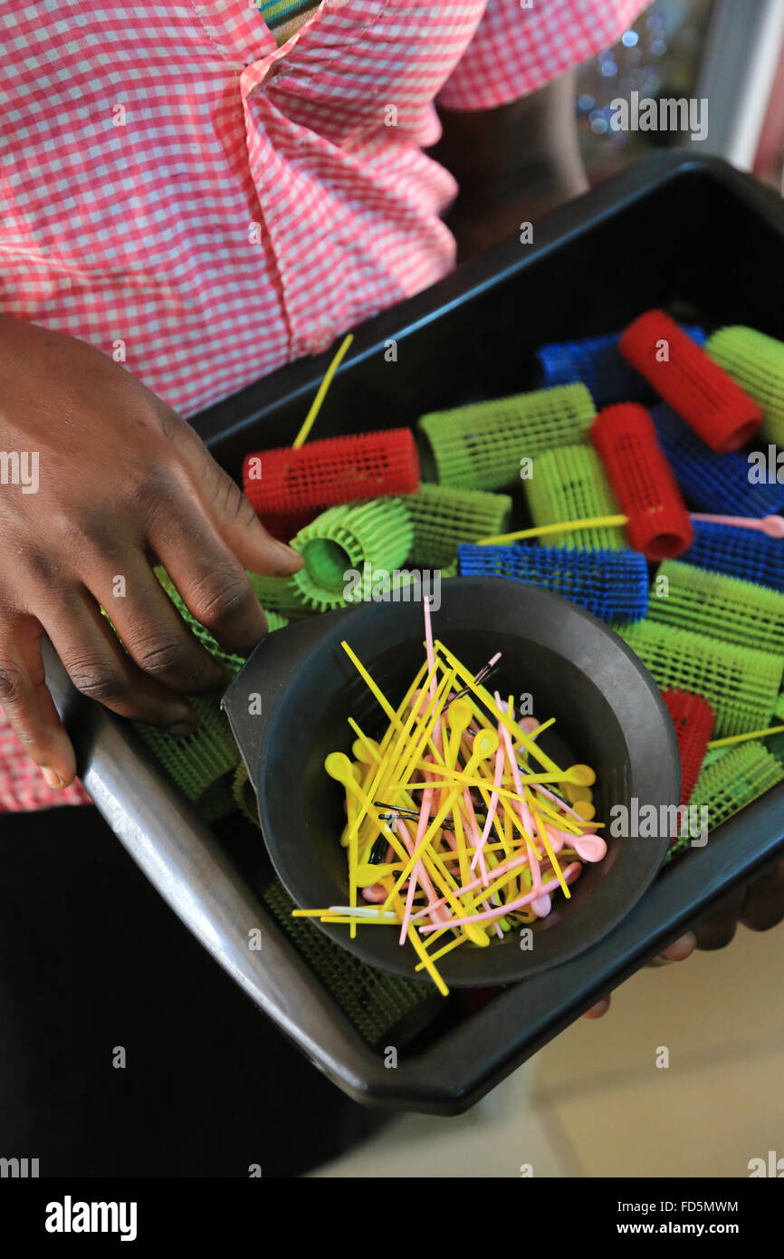 Hair salon. Vocational training Stock Photo - Alamy