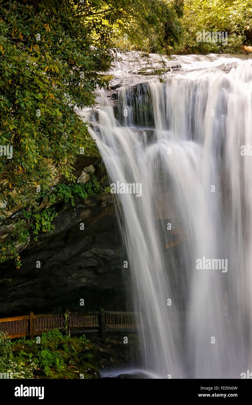 Image of a waterfall cascading over a rocky cliff Stock Photo - Alamy